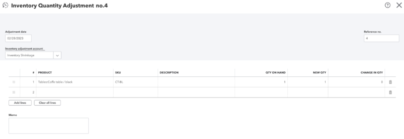 How to Adjust Inventory in QuickBooks Online — Katana