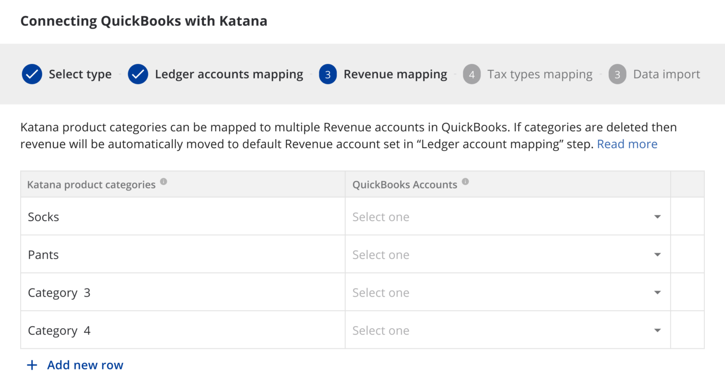 Send to multiple QBO ledger accounts — Katana